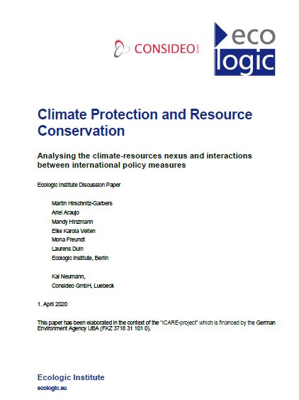 Climate Protection and Resource Conservation | Ecologic Institute